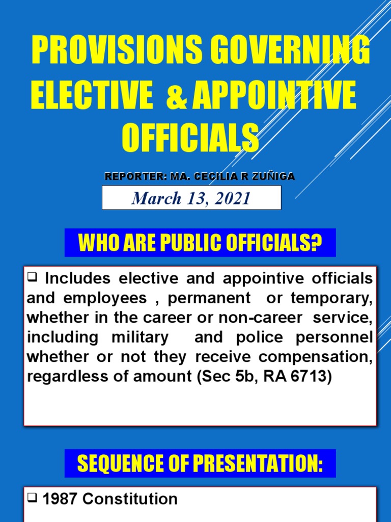 Laws Governing Elective & Appointive Officials | PDF | Political ...
