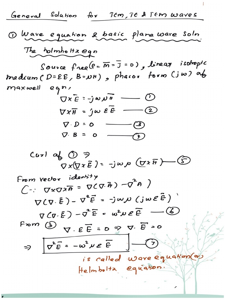Foundation-Planar Wave Equation, TEM Waves | PDF