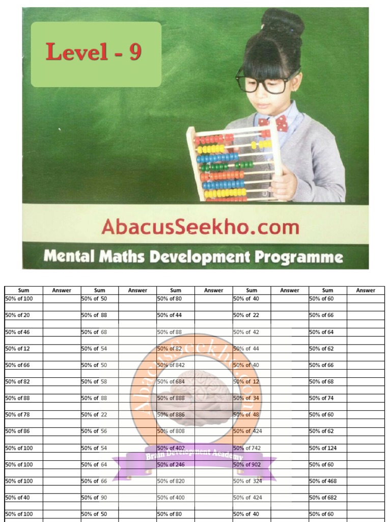 Abacus Book Level 9 | PDF