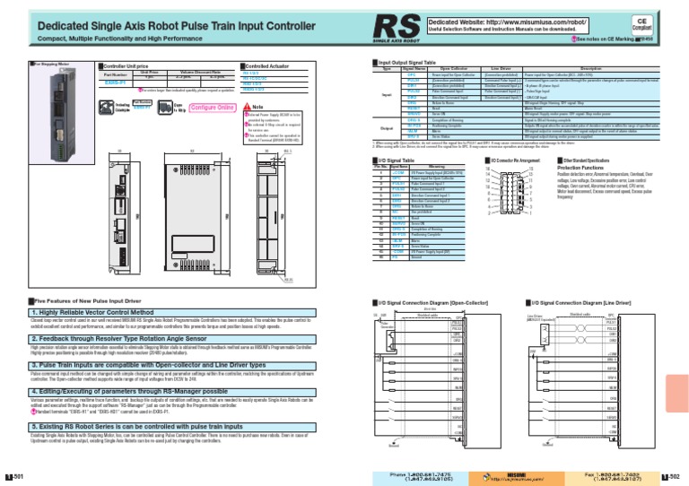 Dedicated Single Axis Robot Pulse Train Input Controller: Compact ...