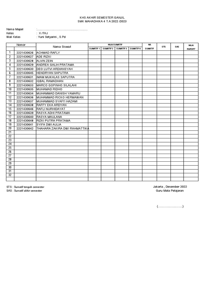 Khs Akhirsemester Ganjil 22.23 | PDF