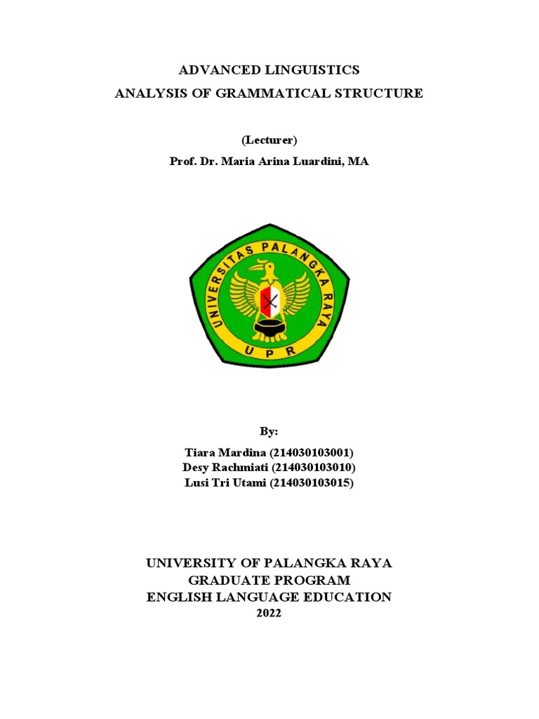 Group 4 Analysis of Grammatical Structure | PDF | Grammar | Linguistics