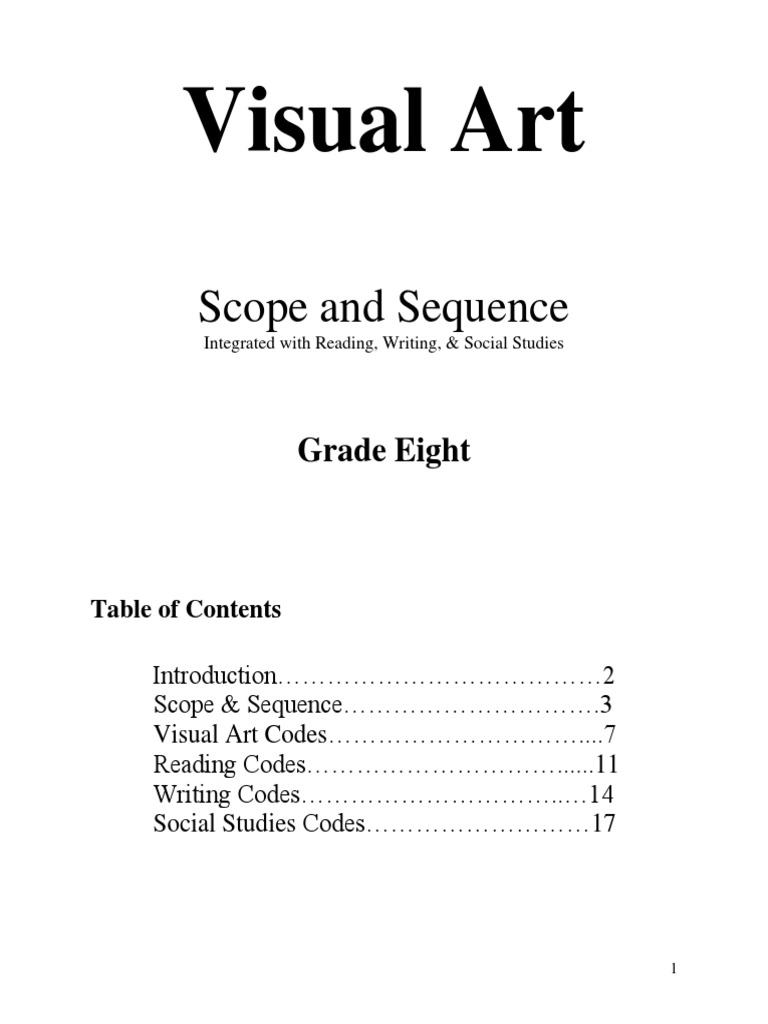 Visual Art Grade 8 Scope and Sequence | PDF | Reading Comprehension ...
