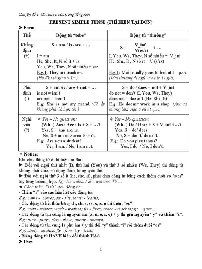Present Simple Tense | PDF