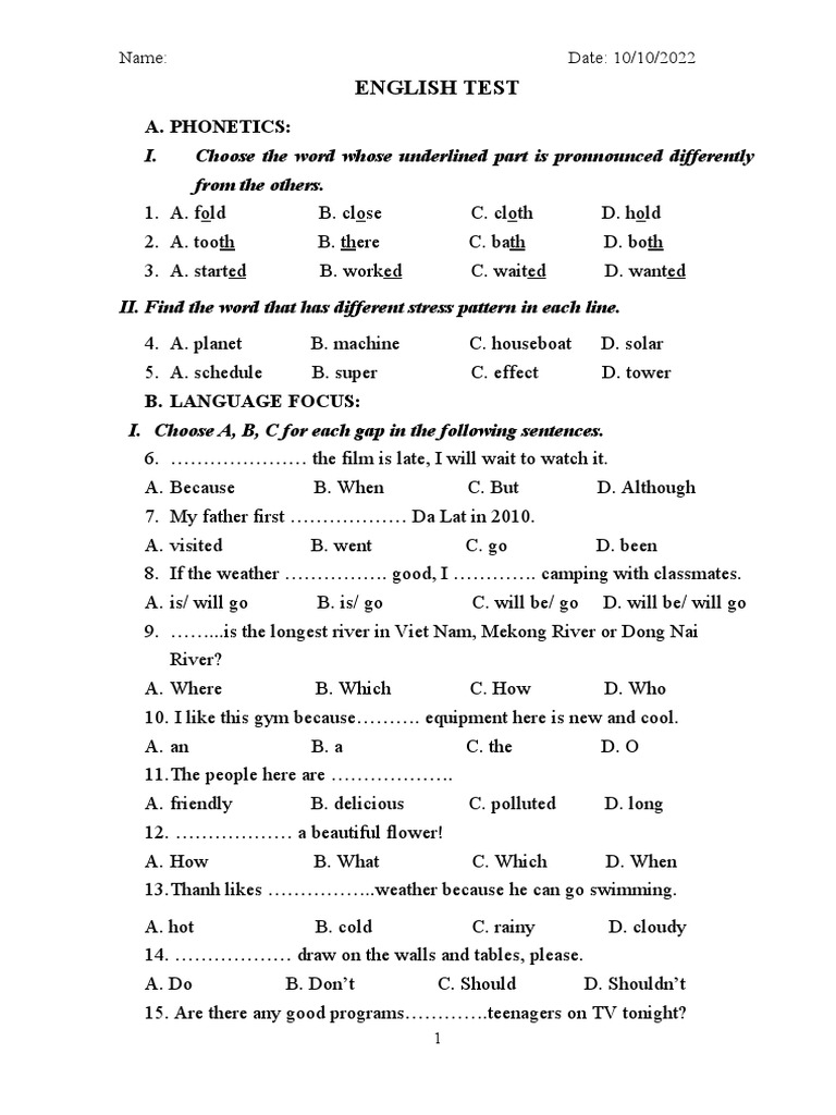 Final Test G6 Pdf Natural Environment