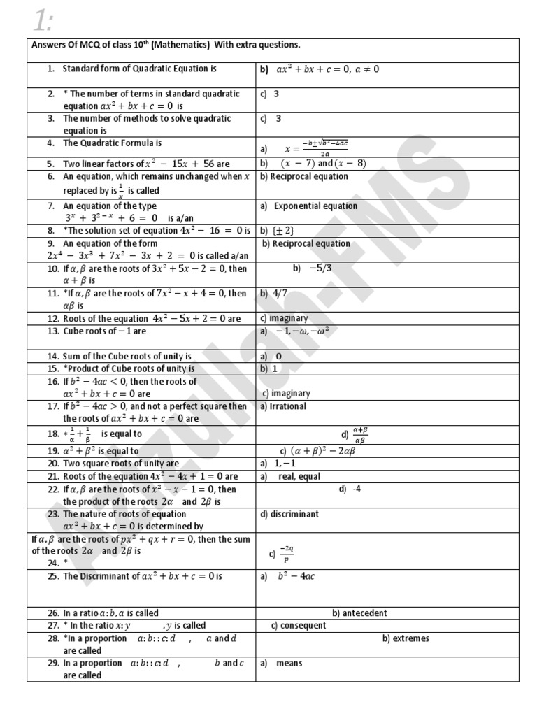 Mcqs On Mathematics | PDF | Circle | Angle