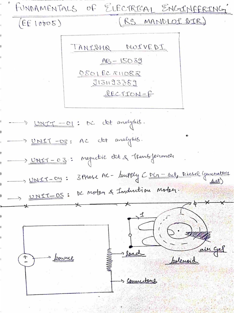 TANISHQ DWIVEDI - Electrical Notes | PDF