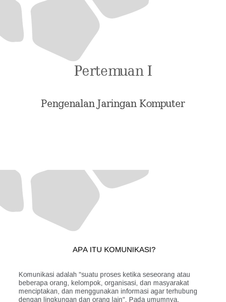 Pertemuan 1 Pengenalan Jaringan Komputer | PDF