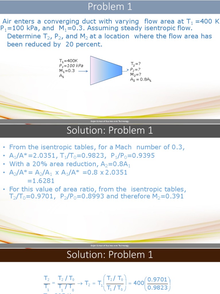 Solving Problems Involving Isentropic Flow in Nozzles | PDF | Mach Number | Classical Mechanics