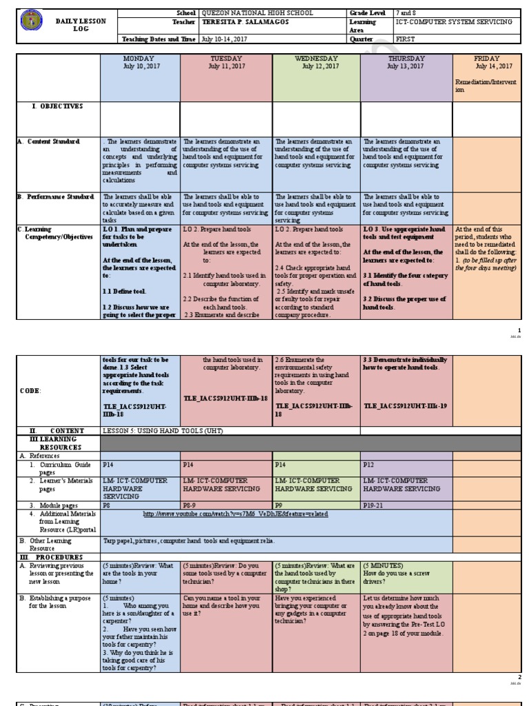 DLL TLE ICT Grades7 & 8 Quarter1 Week6 (Palawan Division) | PDF | Learning | Cognition