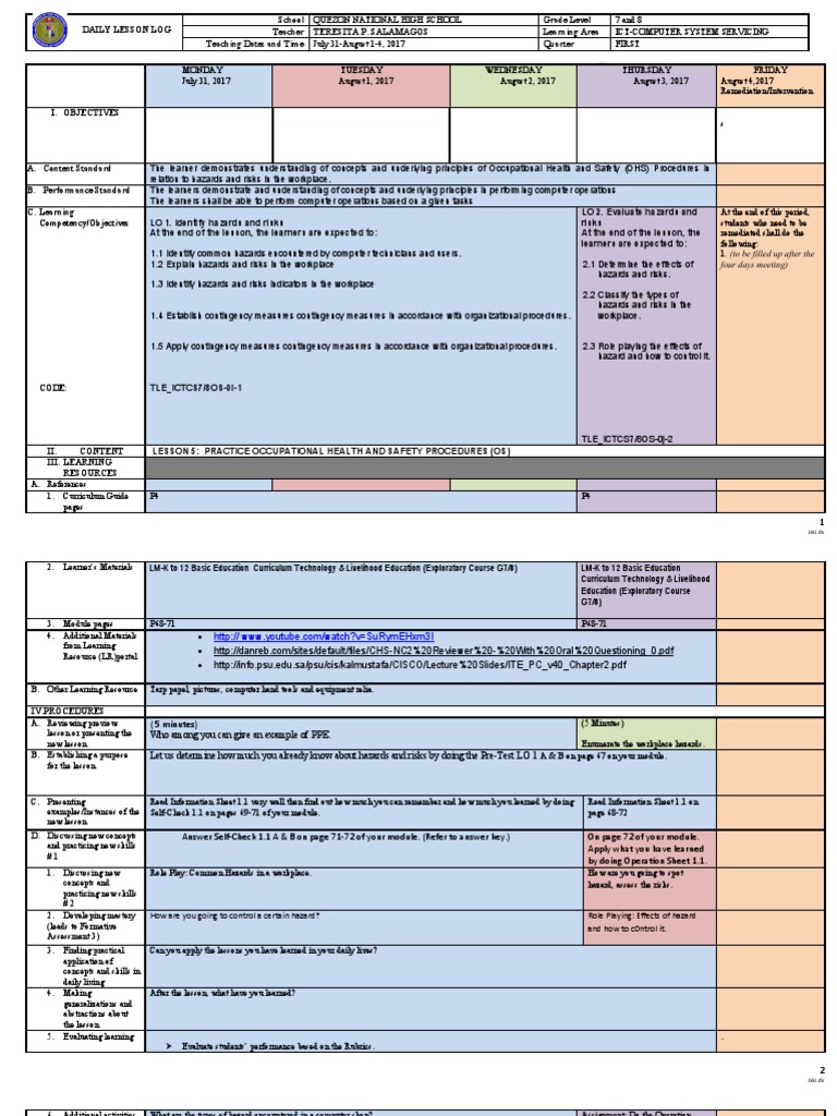 DLL TLE ICT Grades7 & 8 Quarter1 Week8 (Palawan Division) | PDF ... DLL TLE ICT Grades7 & 8 Quarter1 Week8 (Palawan Division) | PDF ...
