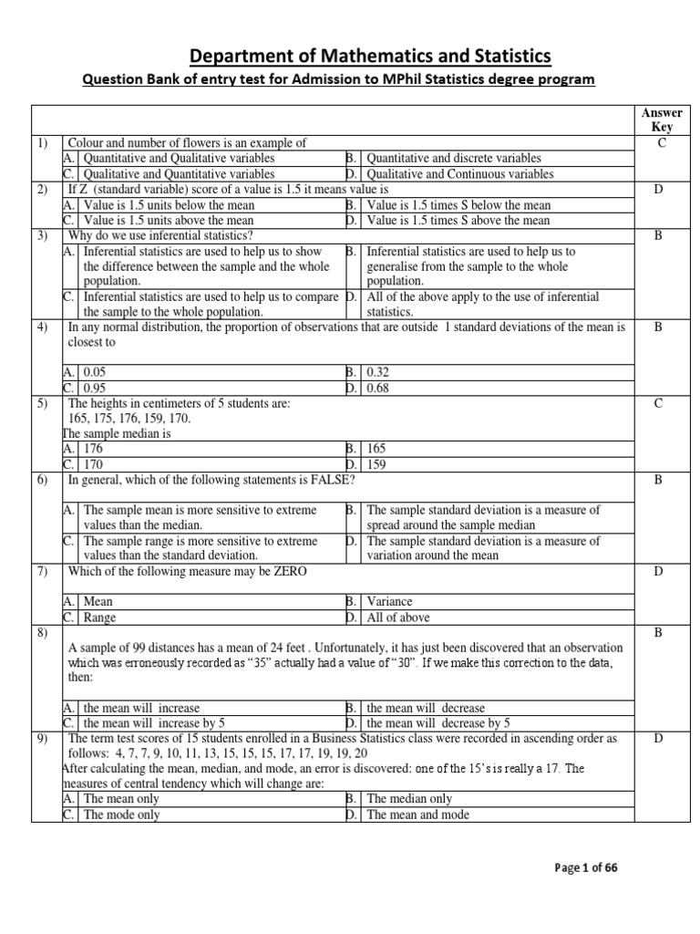 2 Mcqs - Bank Statistics | PDF | Skewness | Mean 2 Mcqs - Bank Statistics | PDF | Skewness | Mean