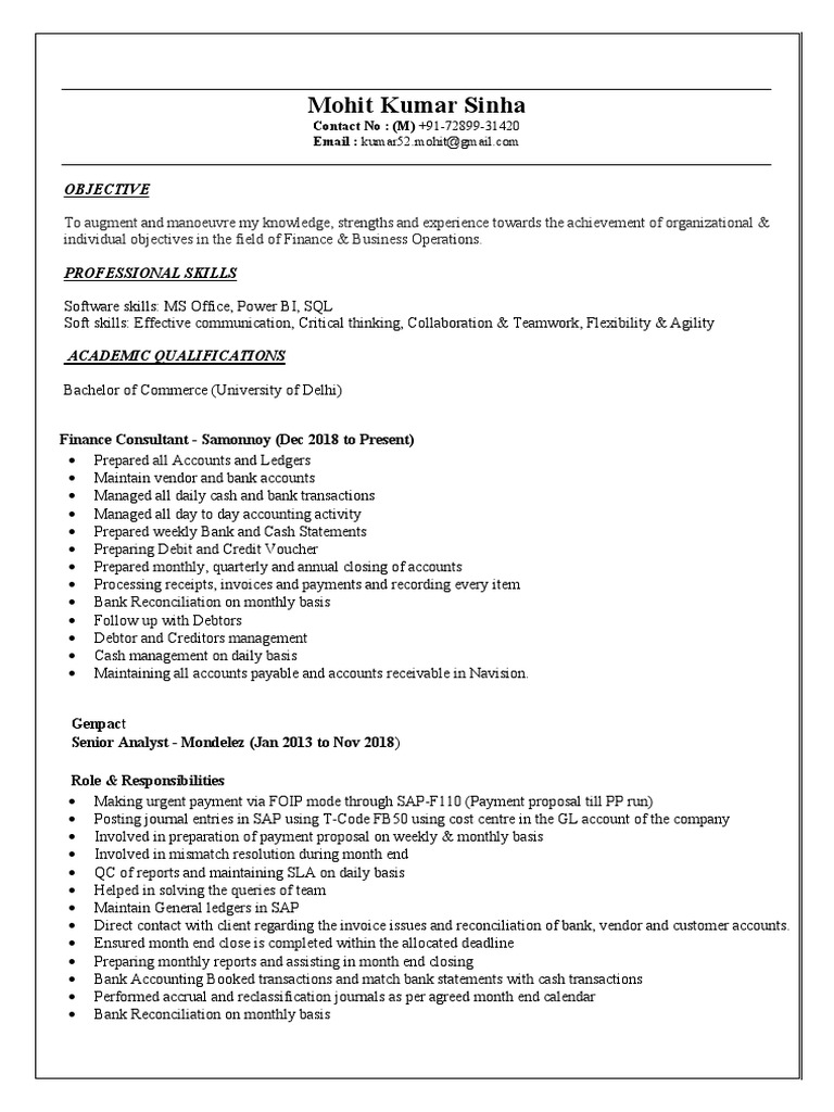 Mohit CV 2022 | PDF | Banks | Payments