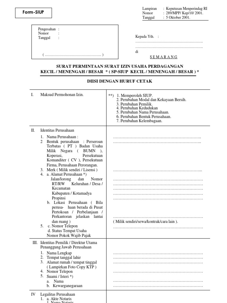 Contoh Form Siup Final | PDF