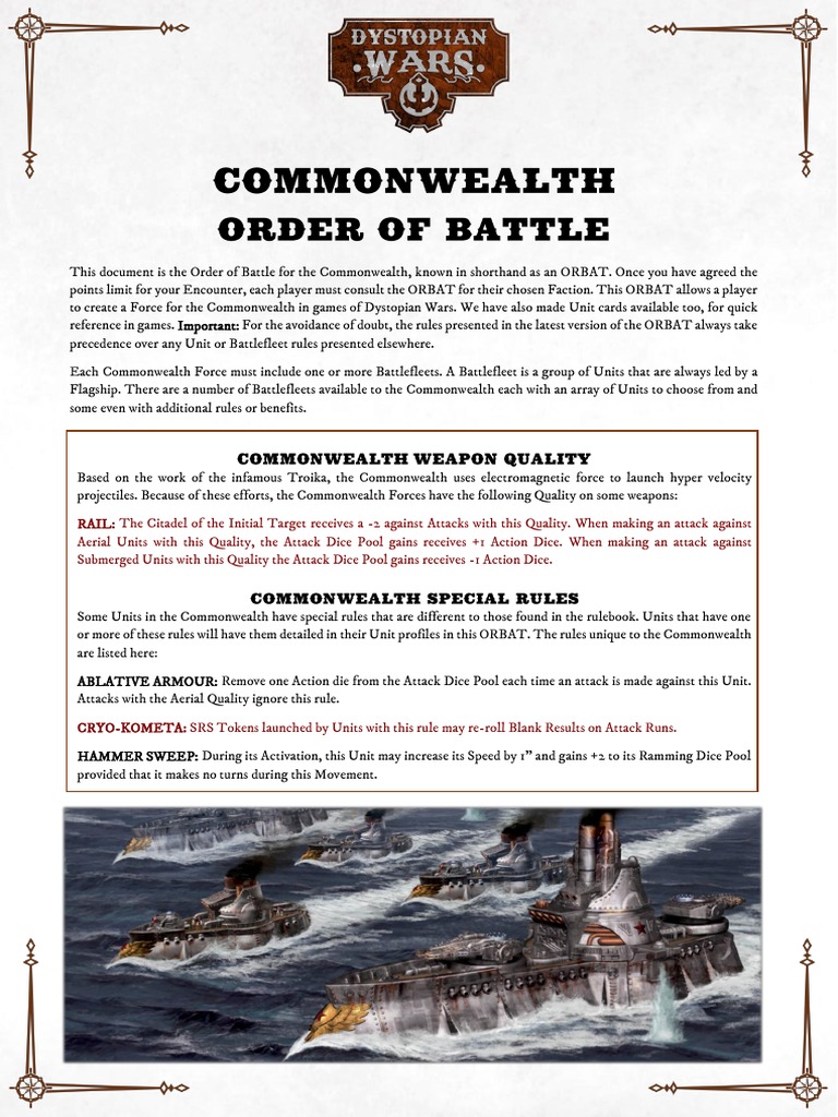 Commonwealth ORBAT V104a | PDF | Artillery Battery | Battleship