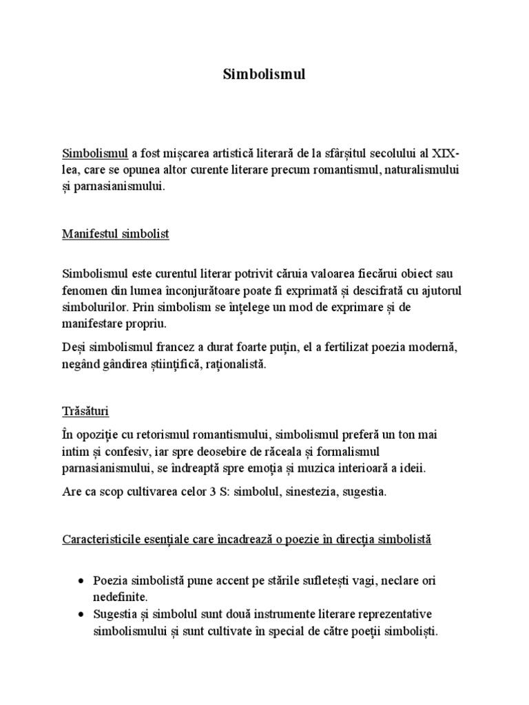 Simbolismul | PDF