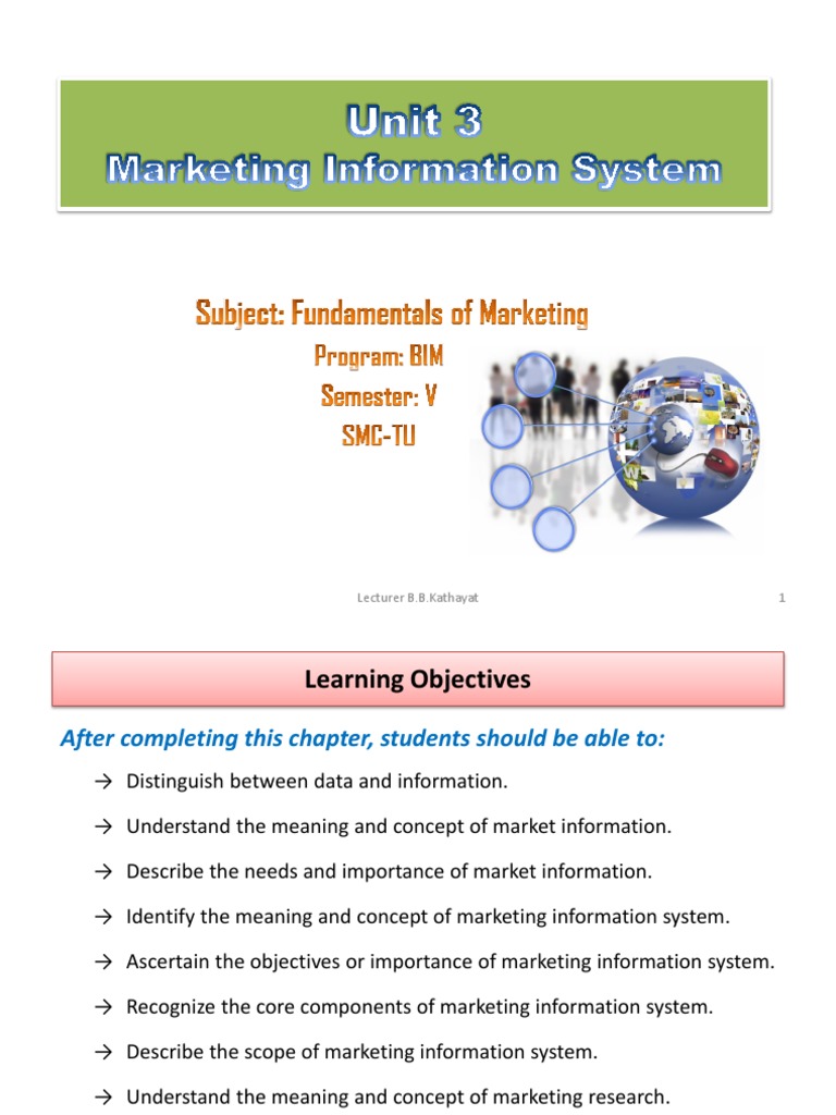 Unit 3 Marketing Information System BIM SMC-TU | PDF | Marketing ...
