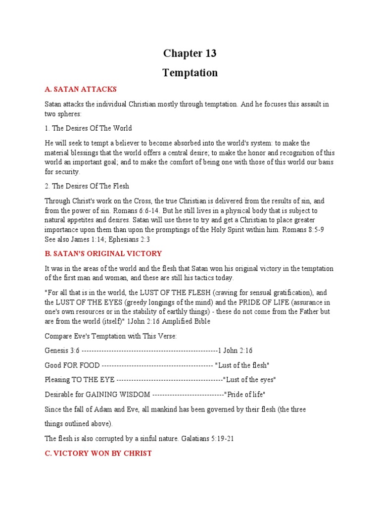 Chapter 13 - Temptation | PDF | Satan | Jesus