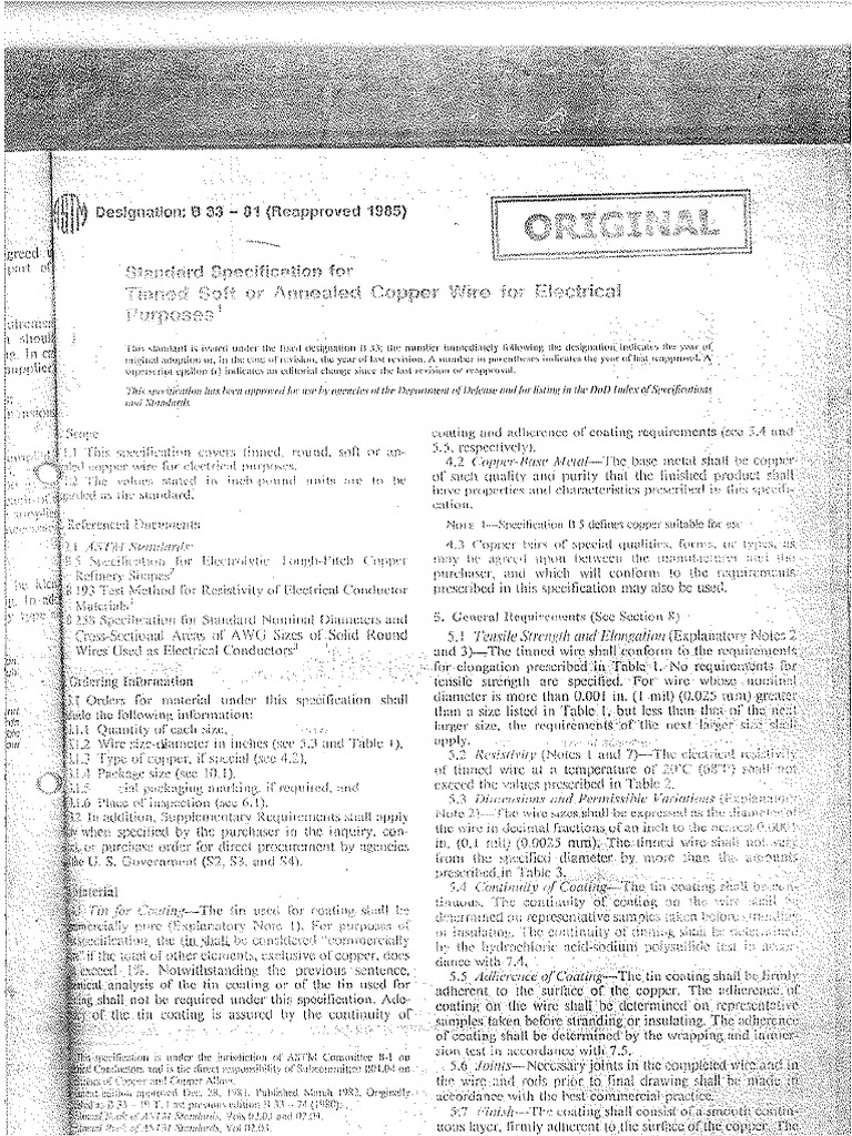 ASTM B33-01 Page 1 | PDF