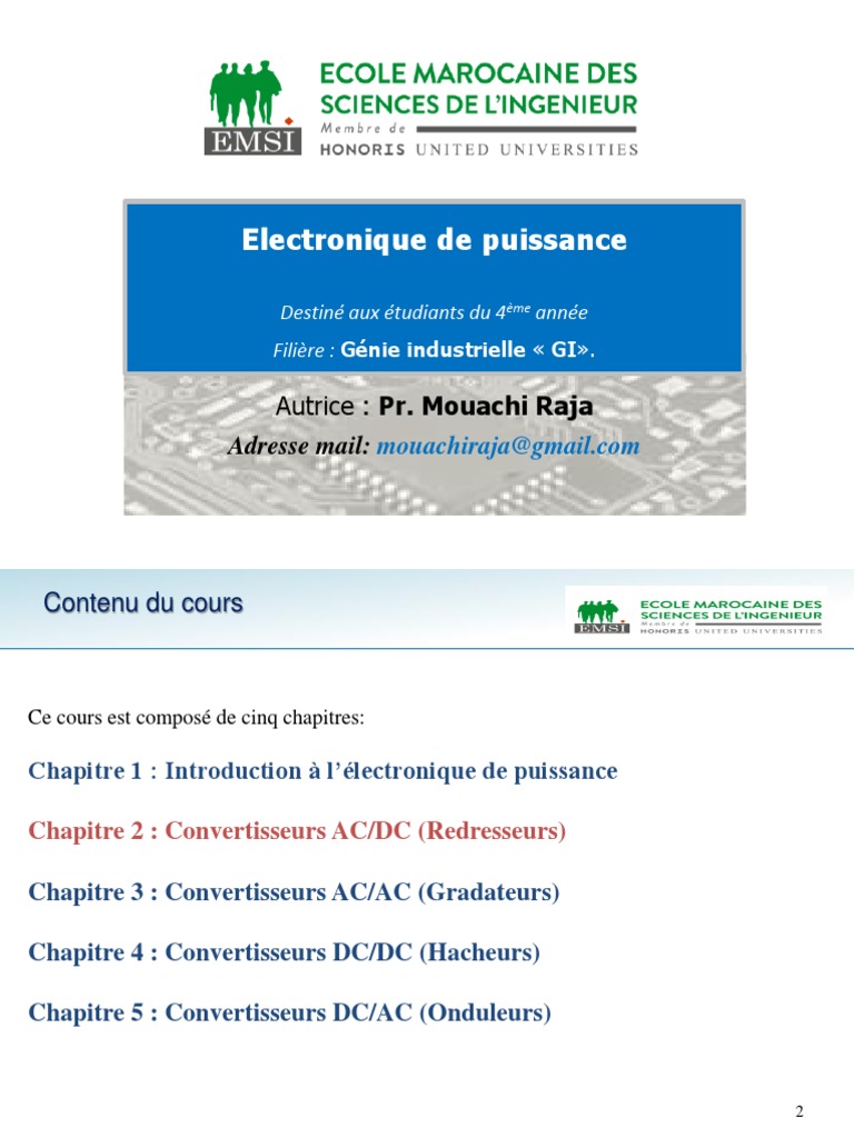 Chapitre 2 - Pr-Mouachi | PDF | Redresseur | Diode