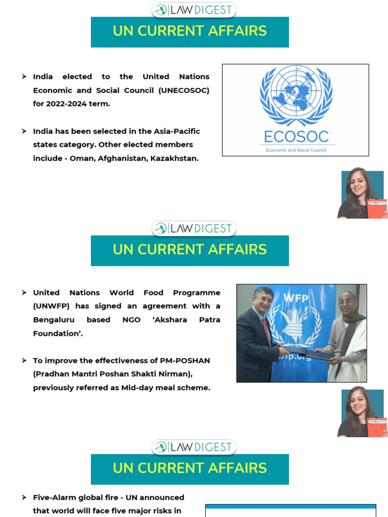 UN Current Affairs 2022 | PDF | United Nations | International Relations