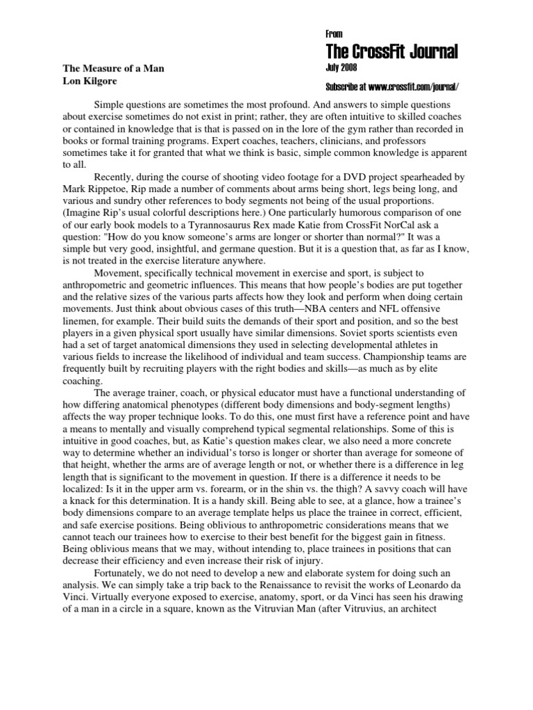 Understanding Anthropometry in Exercise | PDF | Sports | Science