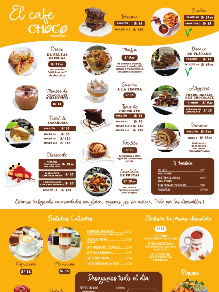 Menu Cafeteria | PDF | Postres | Alimentos