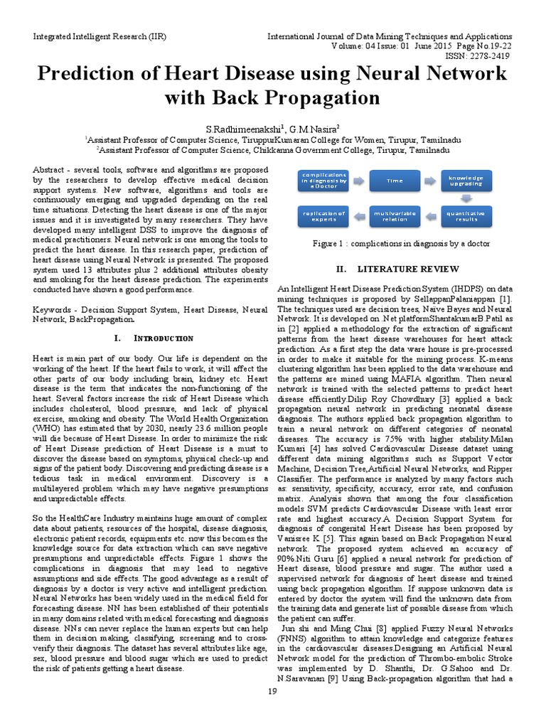Prediction of Heart Disease using Neural Network with Back Propagation ...