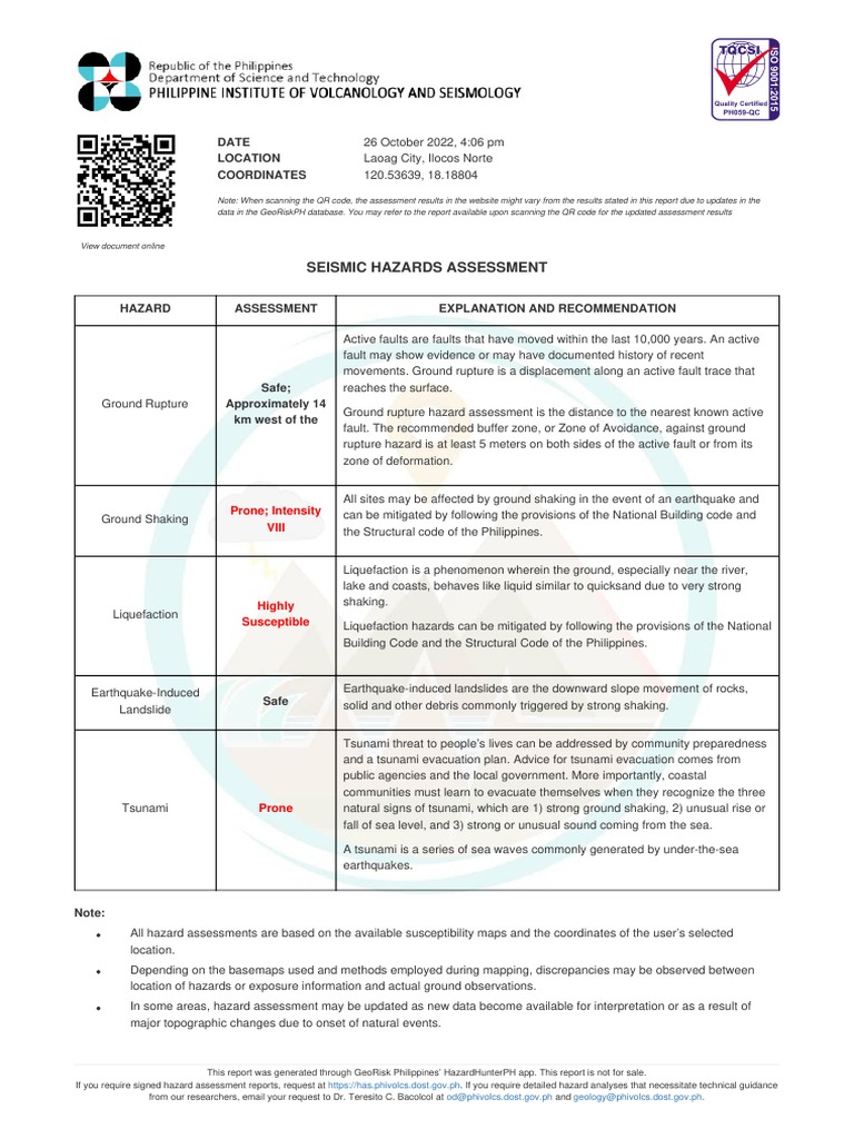 Sample Output From Hazard Hunter - 160705-Hazard-Assessment-Report ...