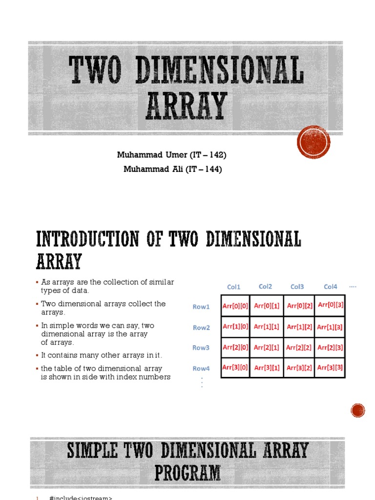 2D Array | PDF | Array Data Structure | Namespace 2D Array | PDF | Array Data Structure | Namespace