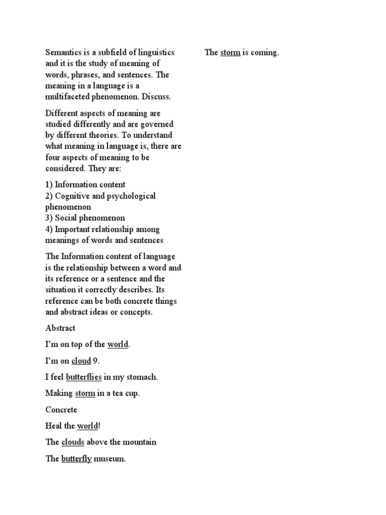 Understanding Semantics: Key Aspects | PDF