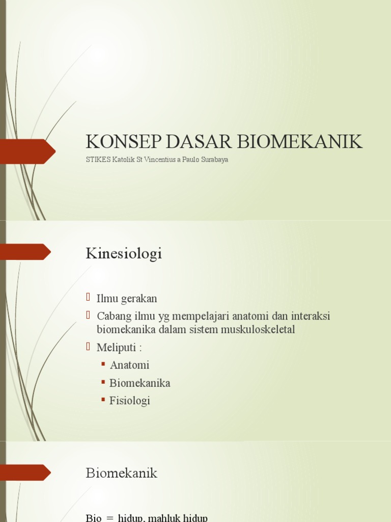Biomekanika Dasar dan Gerakan Sendi | PDF