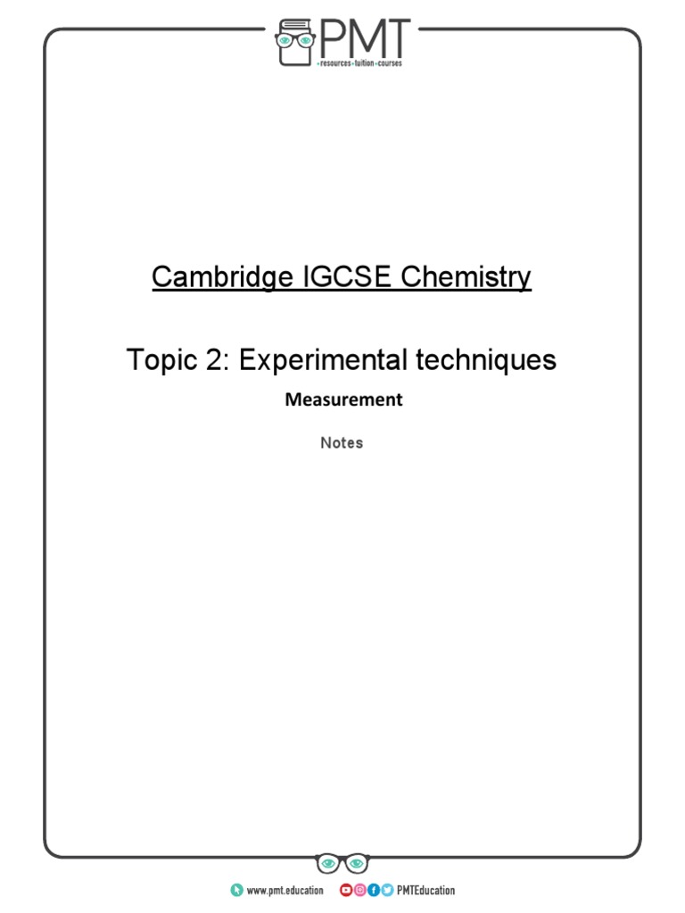 IGCSE Chemistry: Experimental Techniques | PDF | Solubility | Physical ...