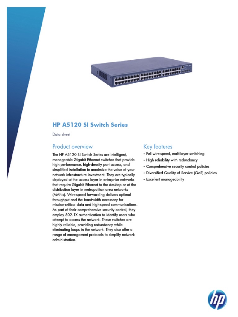 HP A5120 SI Switch Series | PDF