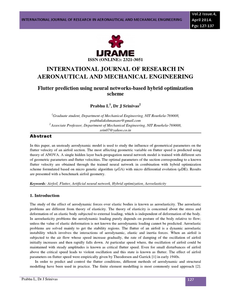 Flutter Prediction Using Neural Networks | PDF | Aerodynamics