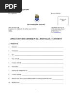 MUBAS Postgraduate Application Form | PDF | Postgraduate Education ...
