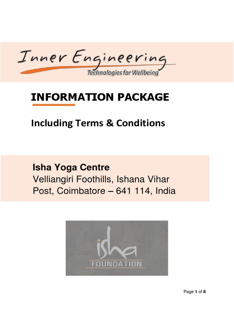 Isha Retreat Information Package | PDF | Credit Card | Clothing