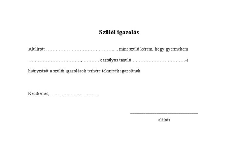 Szuloi Igazolas Pdf