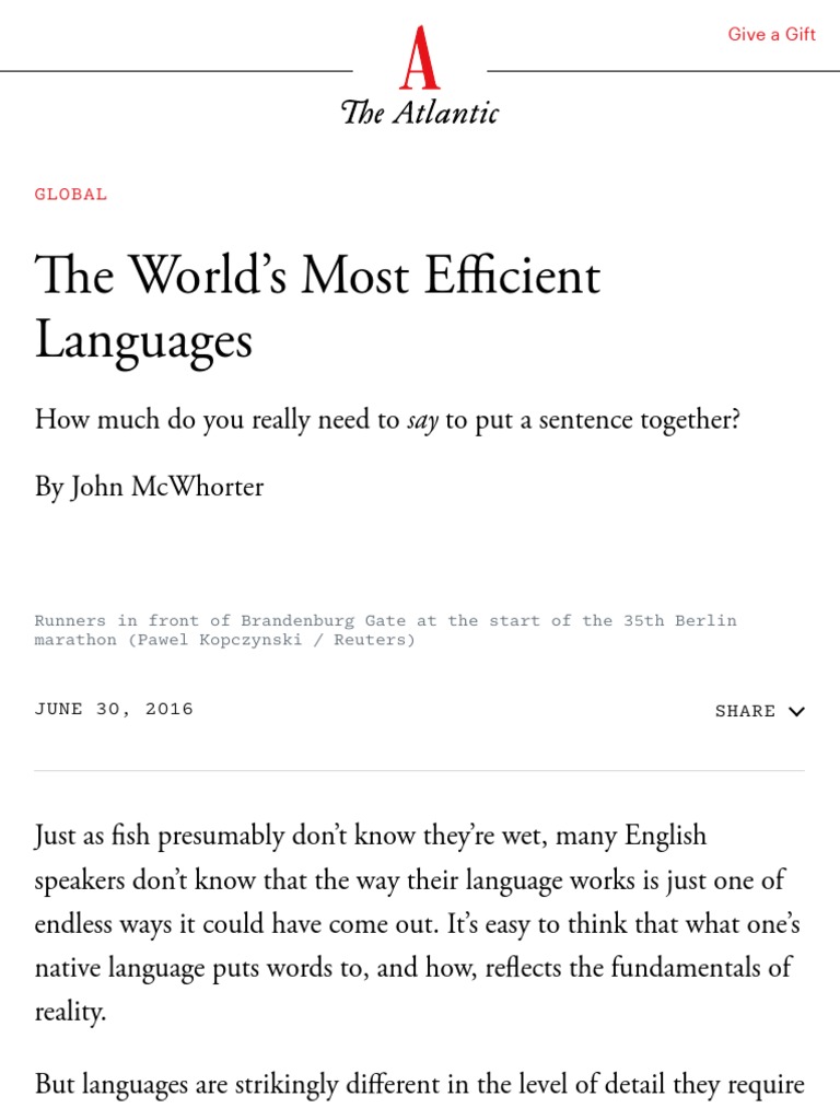 The World's Most Efficient Languages - The Atlantic-1 | PDF ...
