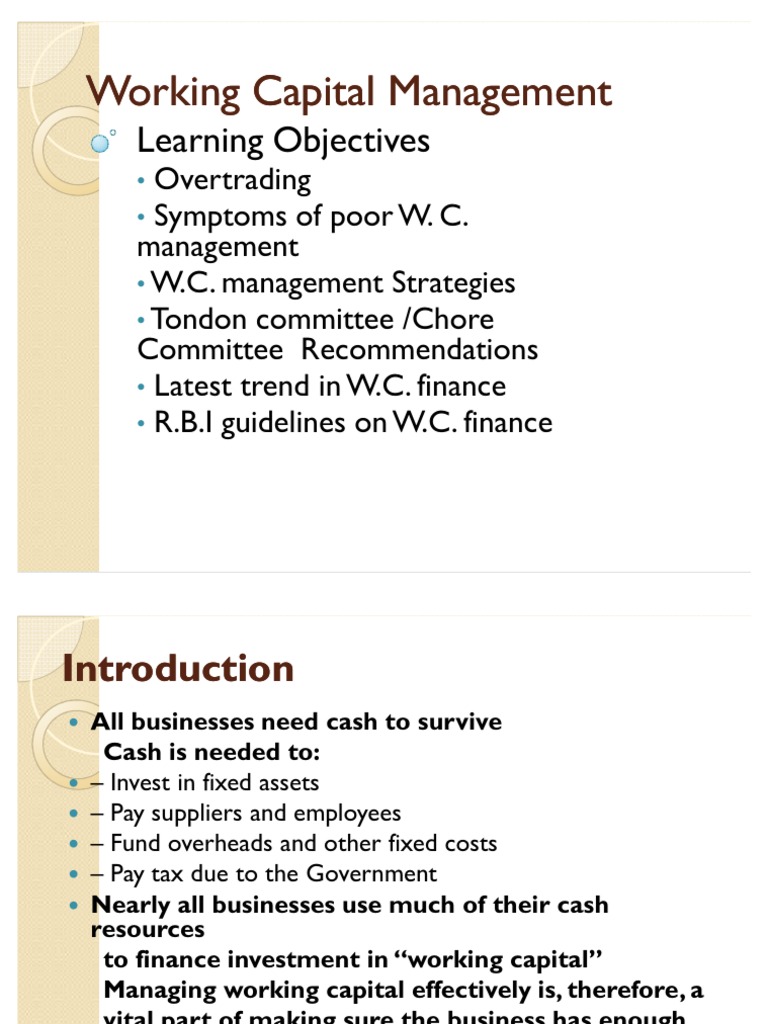Working Capital Management | PDF | Working Capital | Credit (Finance)
