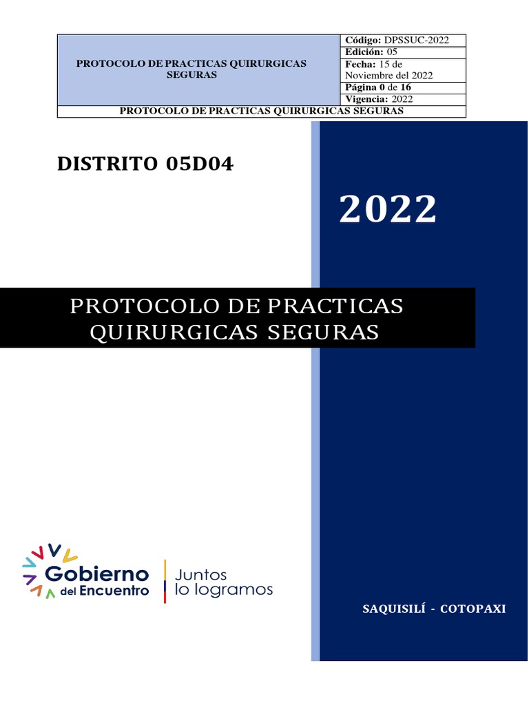Protocolo de Practicas Quirurgicas Seguras (1) - Signed-Signed | PDF | Cirugía | Seguridad del ...