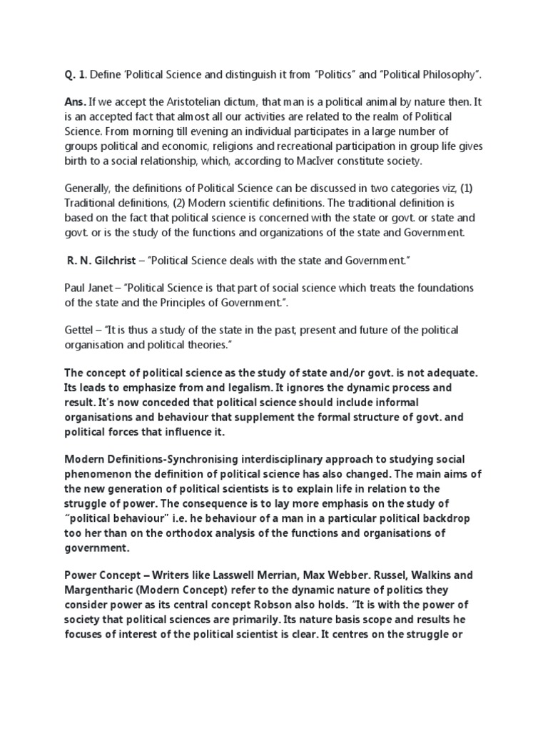 Defining Political Science and Its Scope | PDF | Science | Political ...