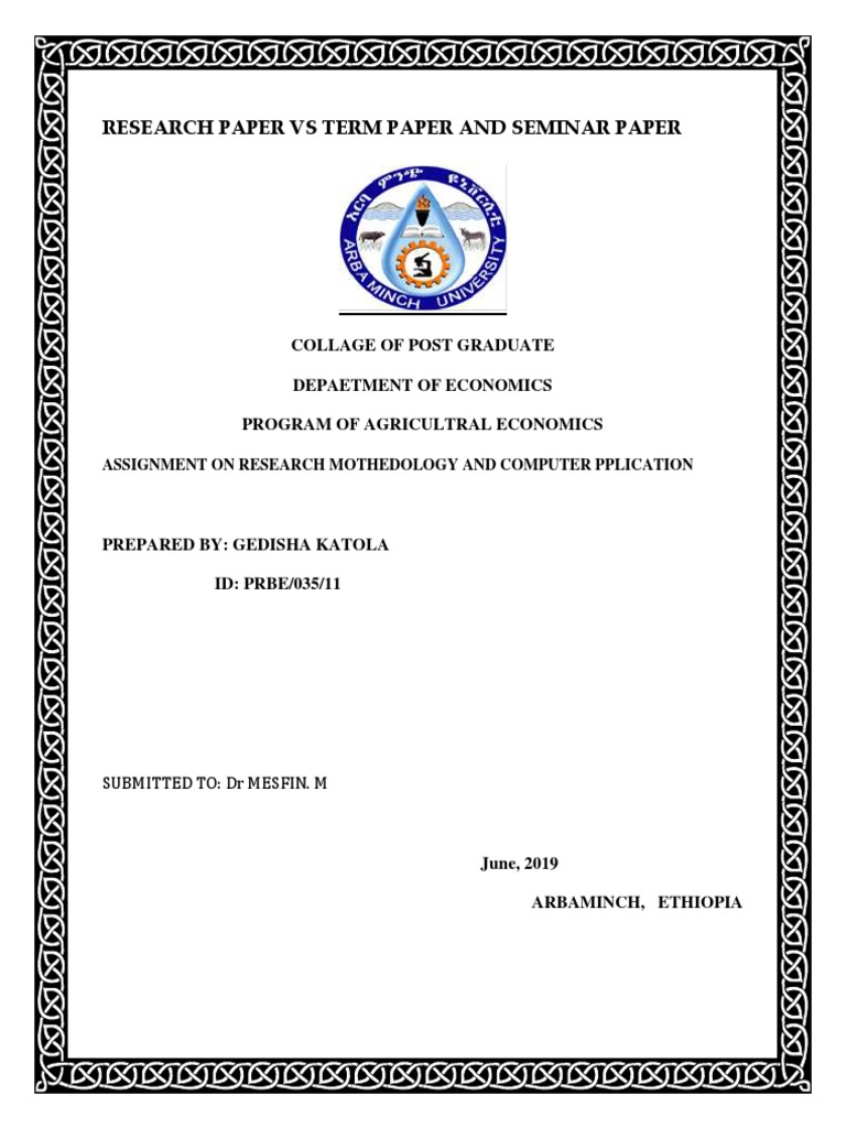 Research Paper VS Term Paper and Seminar Paper | PDF | Academic ...
