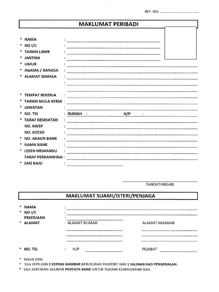 Maklumat Peribadi Pekerja | PDF