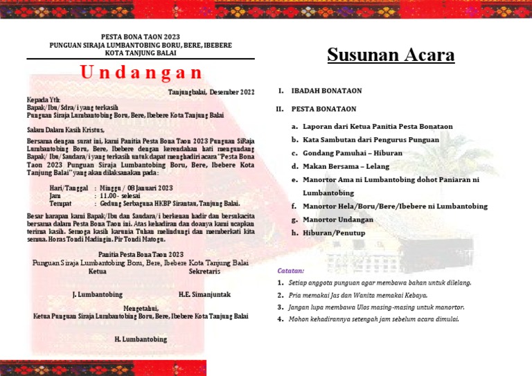Undangan Bonataon | PDF