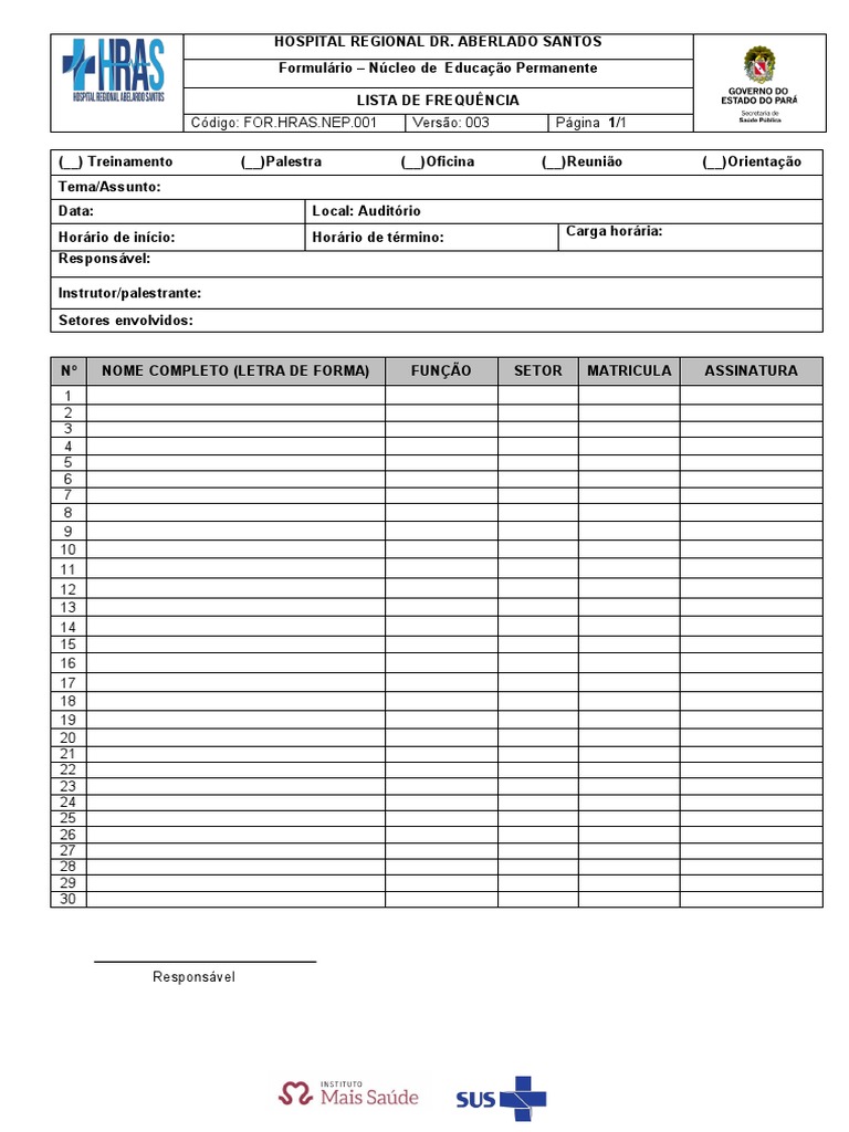 FO - Nep.001 Lista de Frequência v003 | PDF