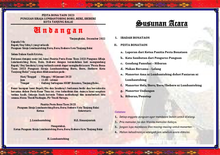 Undangan Bonataon | PDF