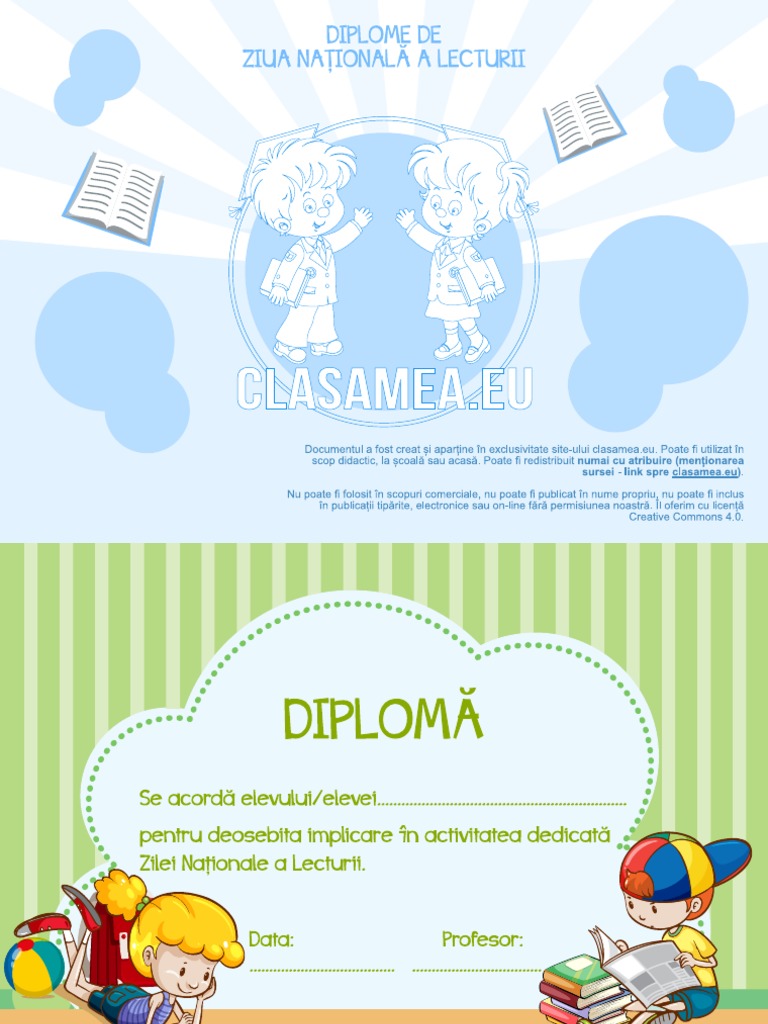 Diplome - Ziua Națională A Lecturii | PDF
