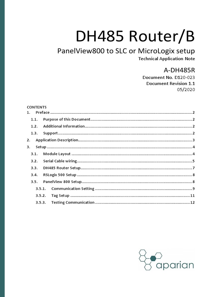 Dh485 Router/B: Panelview800 To SLC or Micrologix Setup | PDF | Router ...