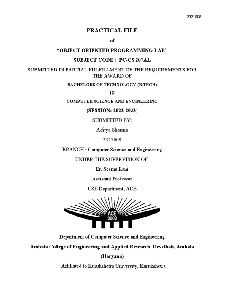 Opps Practical Pdf Subroutine Parameter Computer Programming 8013